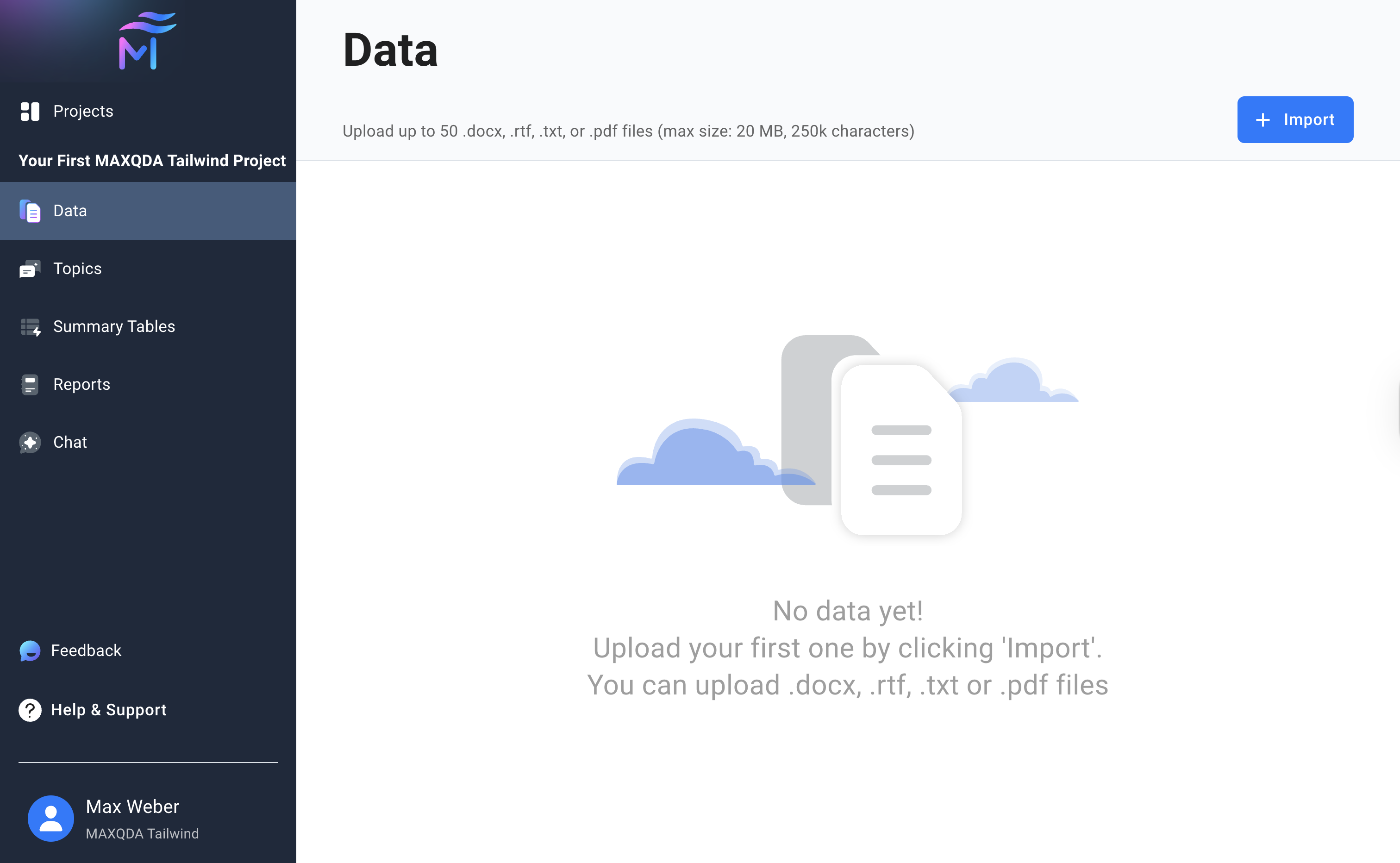 Importing Your Data - MAXQDA Tailwind