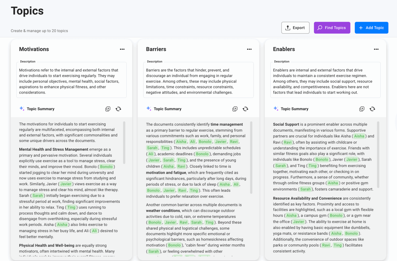 Topics - MAXQDA Tailwind