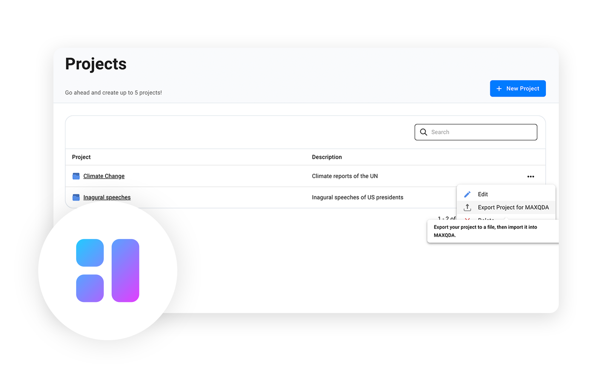 Features - MAXQDA Tailwind