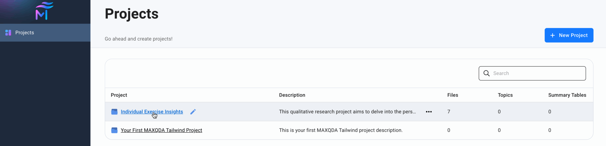 Setting Up Projects - MAXQDA Tailwind