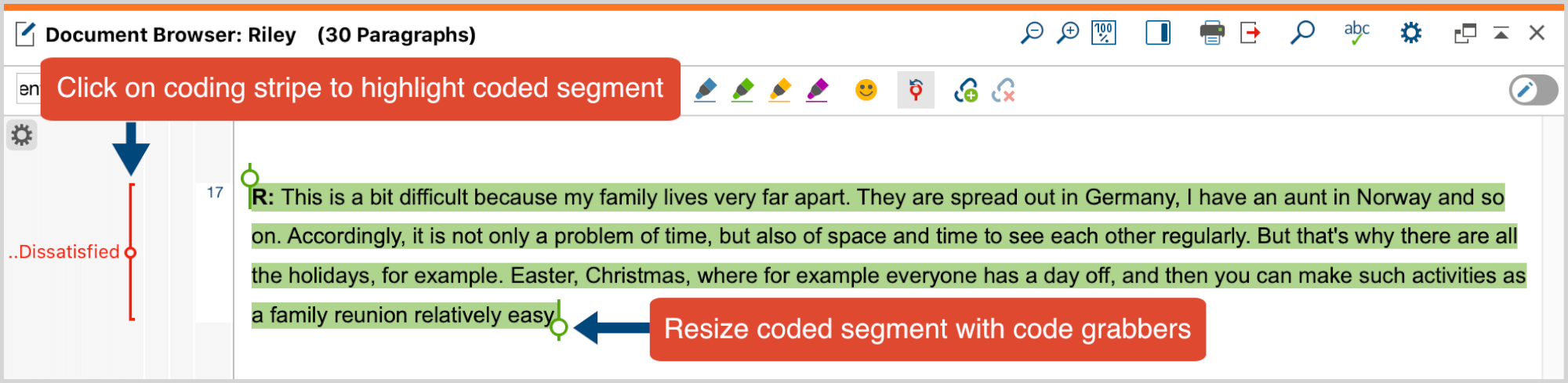 MAXQDA 2022 Online Manual: Modify Coded Segments