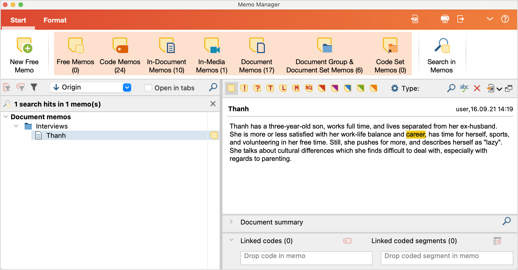 MAXQDA 2022 Online Manual: Search within Memos - MAXQDA
