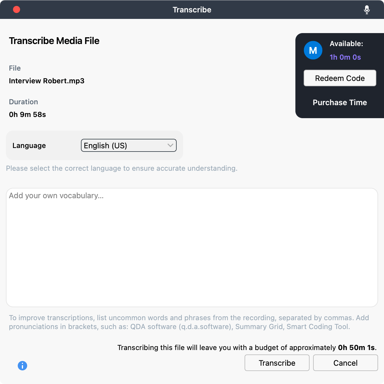 Transcribe Automatically - MAXQDA