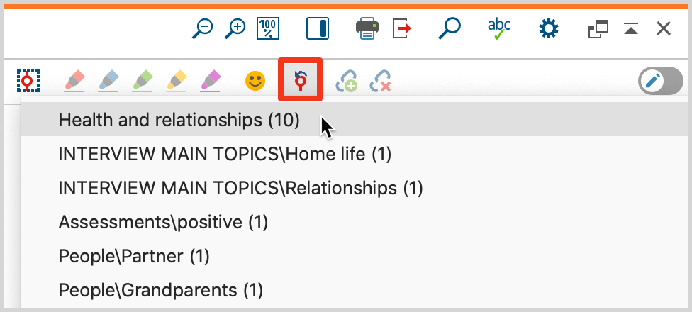 MAXQDA 2022 Online Manual: Code Retrieved Segments - MAXQDA