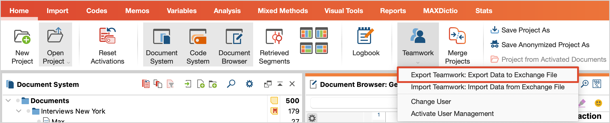 Maxqda 2022 Online Manual Transfer Coded Segments Memos Variables Etc Between Projects