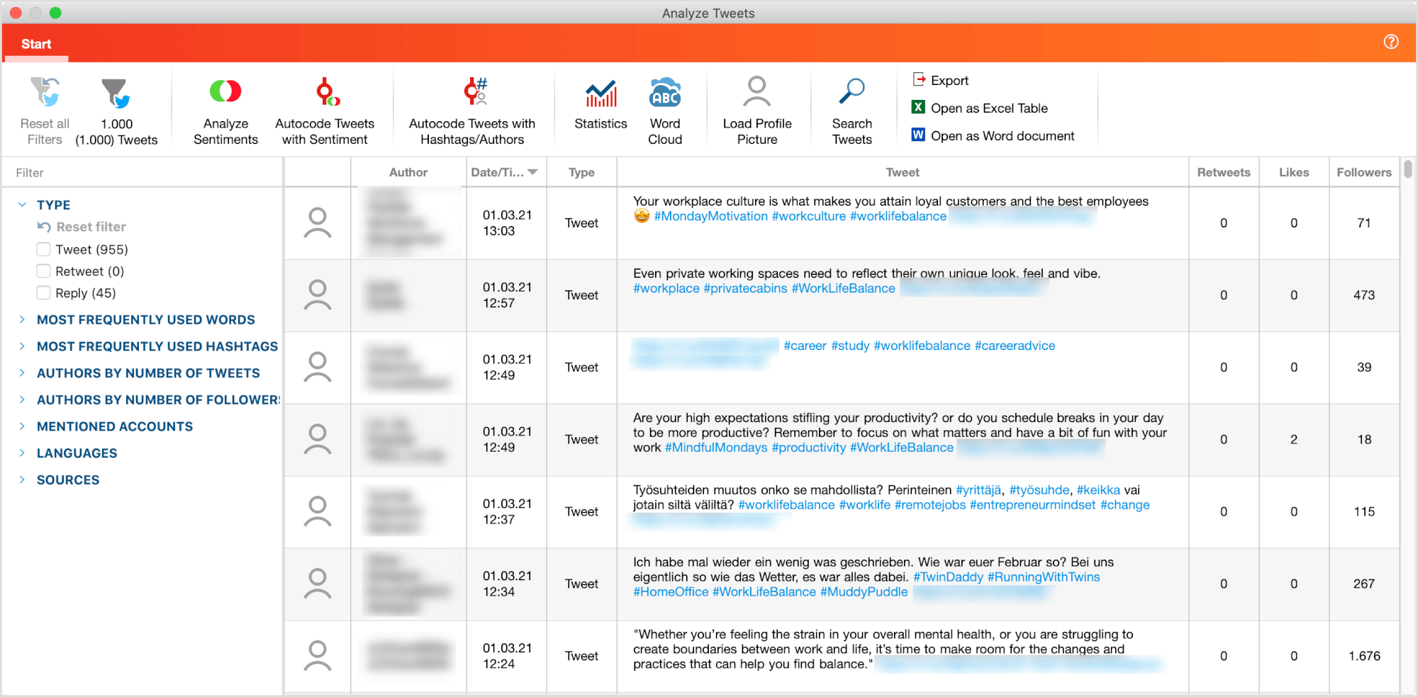 MAXQDA 2022 Online Manual: Analyze Sentiments of Tweets - MAXQDA