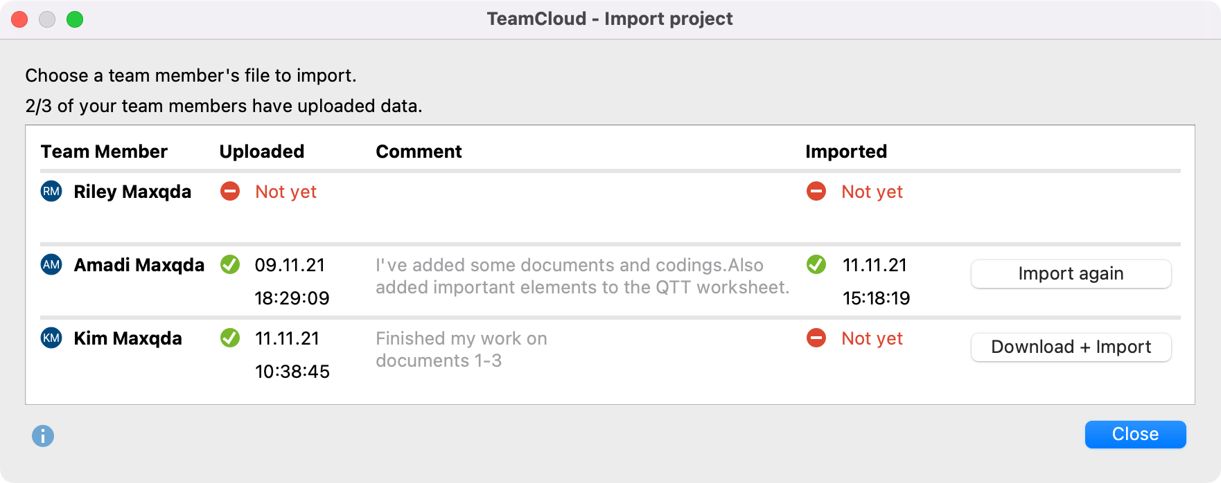 LEAD: Import teamwork data - MAXQDA - MAXQDA