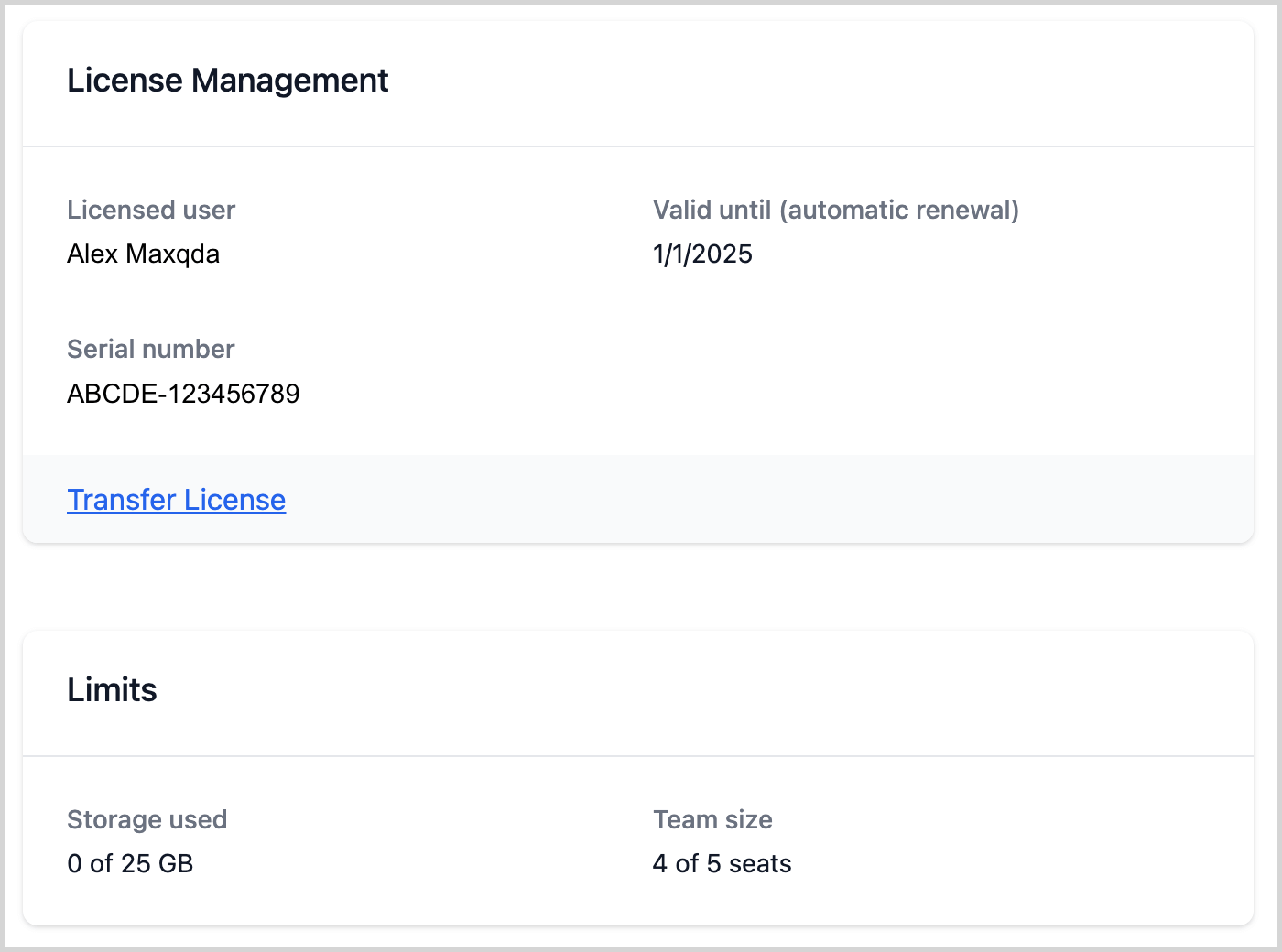 MAXQDA 2022 Online Manual: Account Management - MAXQDA
