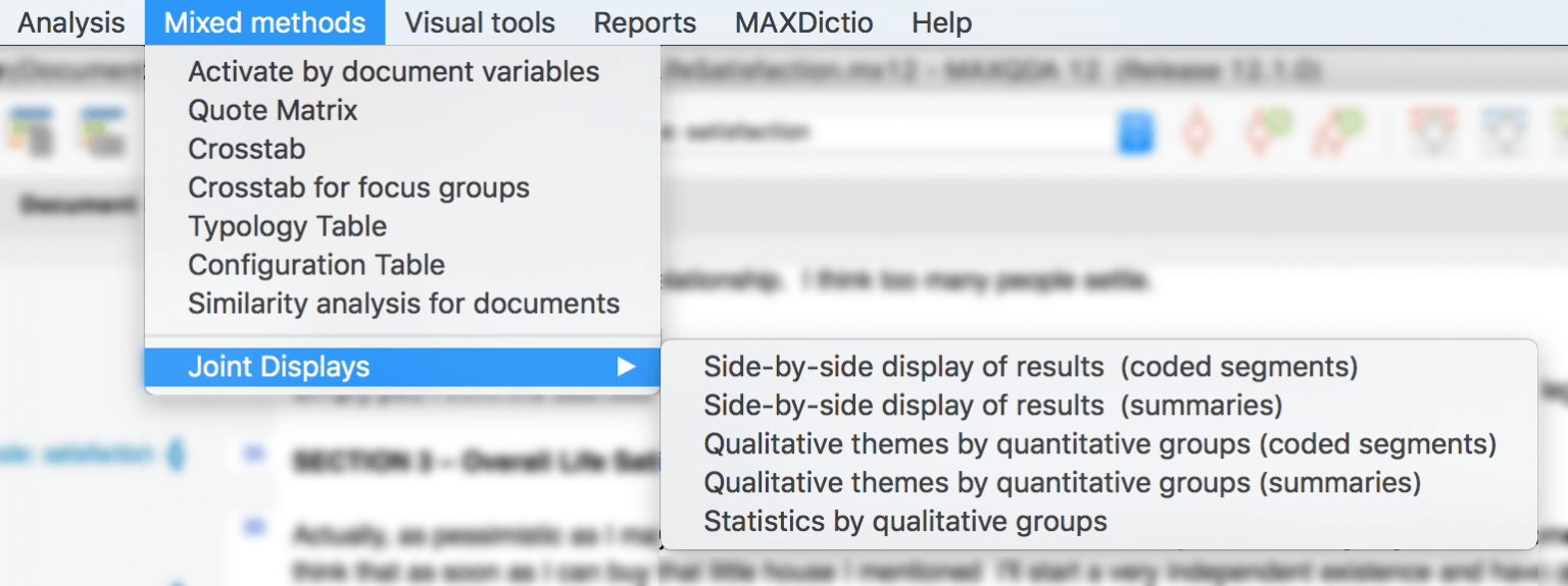 Major update MAXQDA 12.1: Joint Displays for Mixed Methods, improved ...