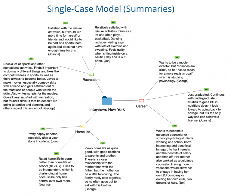 MAXQDA 2022 Online Manual: > Single-Case Model (Summaries) - MAXQDA